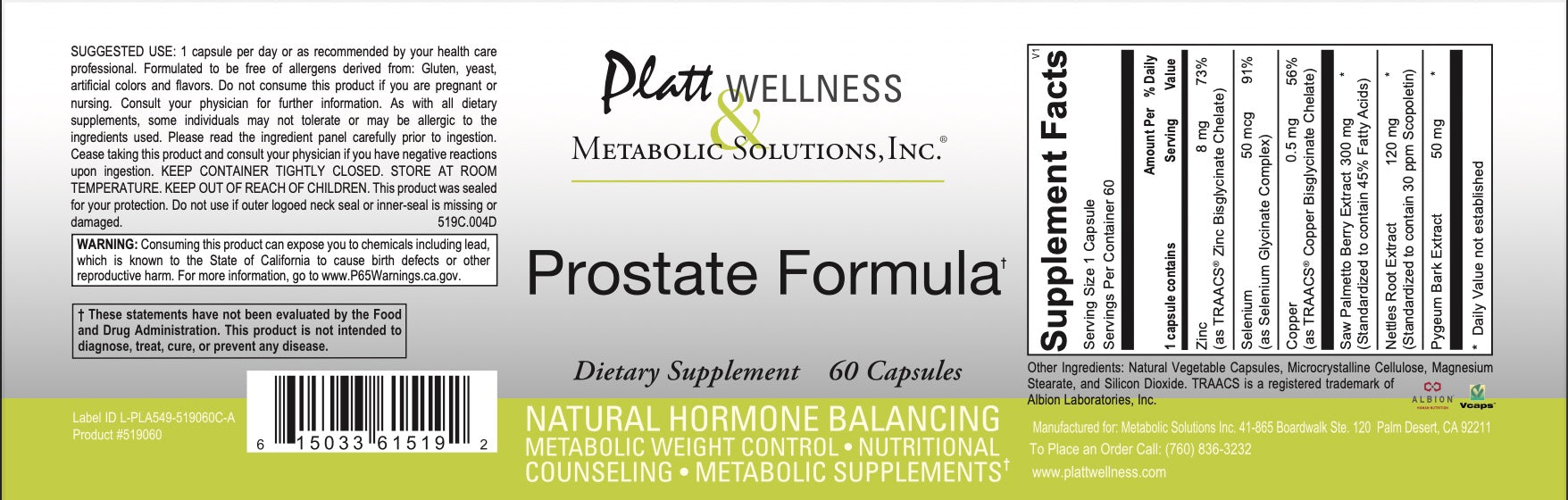 Prostate Formula | Platt Wellness
